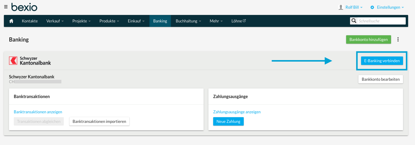 E-Banking Verbindung herstellen mit Schwyzer Kantonalbank