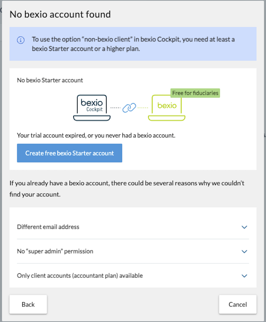 Connect your bexio account with your bexio Cockpit