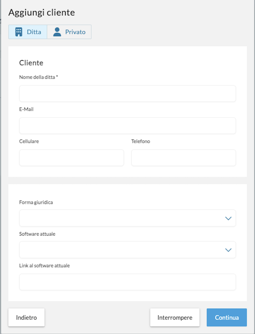 Clienti non-bexio nel Cockpit
