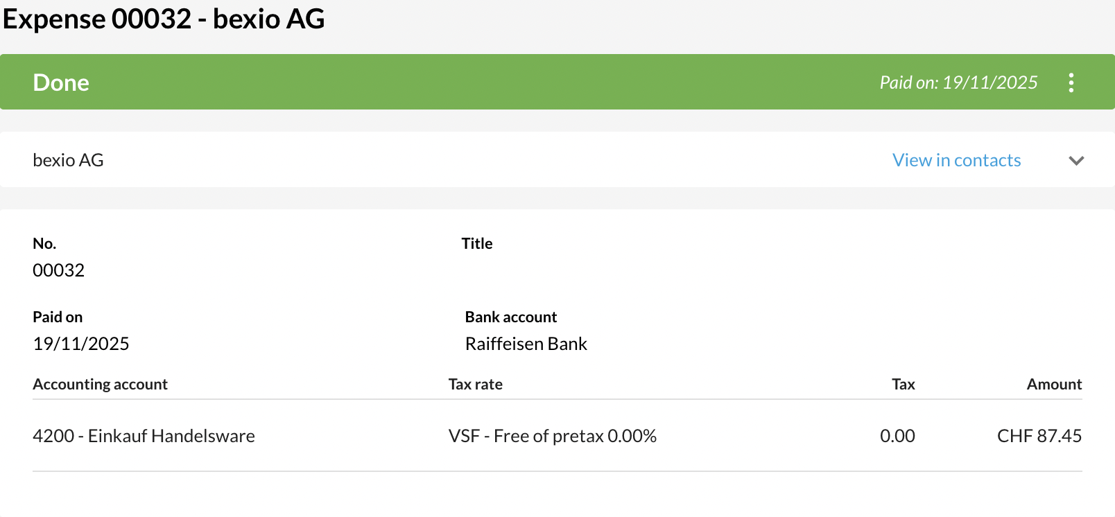Expenses: Discrepancies in Details (Date / Bank Account)